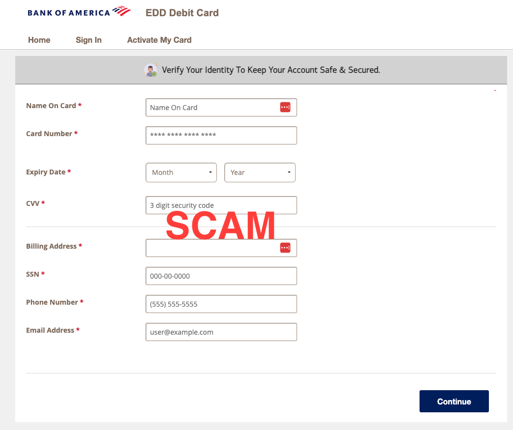 California EDD Prepaid Debit Card SMISHING Scam - PerezBox
